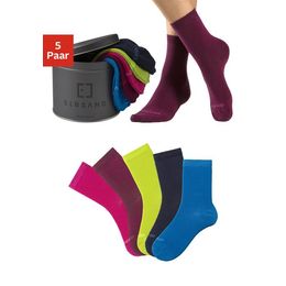 ELBSAND Socken mehrfarbig Gr. 35-38 f&uuml;r Damen. Mit Logoschriftzug. Normal. Nachhaltig.