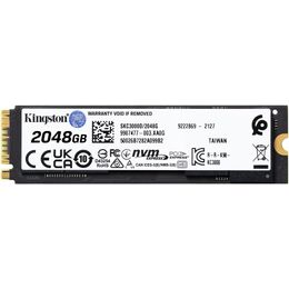 Kingston interne SSD "KC3000 2048GB", schwarz, 2050 GB, Schreibgeschwindigkeitmaximal 7000 MB/s Lesegeschwindigkeitmaximal 7000 MB/s, Festplatten
