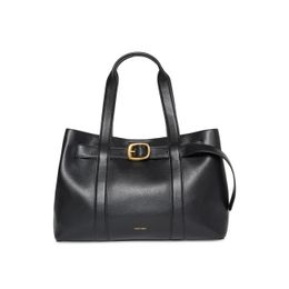 Henkeltasche Calvin Klein "BUCKLE MEDIUM TOTE", Damen, Gr. B/H/T: 39cm x 27cm x 17cm, schwarz, Lederimitat, Taschen, Schultertasche, Handtasche, Tasche Damen