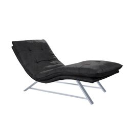 Relaxliege W.Schillig "daily dreams", grau (anthrazit s37), B:75cm H:91cm T:170cm, Stoff S37 (100% Polyester), Sofas, in Waffelkissen-Optik, wahlweise mit Motor, Kufengestell, in 2 Breiten