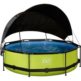 Framepool EXIT "inkl. Sonnensegel", gr&uuml;n, H:76cm &Oslash;:300cm, Schwimmbecken, &Oslash;xH: 300x76 cm, mit Kartuschenfilterpumpe und Sonnensegel