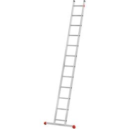 Anlegeleiter Hailo "S60 ProfiStep uno", grau (aluminiumfarben), B:34cm H:339cm L:11cm, Aluminium, Leitern, Aluminium-Anlegeleiter 12 Sprossen