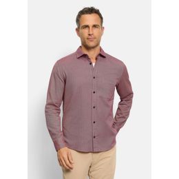 OLYMP Herren Langarmhemd "OLYMP Casual, regular fit, Kent"rot, Gr. M, 100% Baumwolle, Hemden