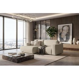 Schlafsofa Home Affaire, B:250cm H:82cm T:143cmbeige, 94% Polyester, 6% Nylon, Wohnzimmer, Sofas, "Noord Schlafecksofa, Breite 250 cm", Cord,