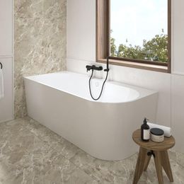 Villeroy & Boch Villeroy & Boch Somera Eck-Badewanne, mit Sch&uuml;rze, Raumecke links, mit rundem &Uuml;berlauf L: 180 B: 80 cm, UBQ180SOM9CL00VD01,