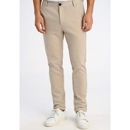 Stoffhose LINDBERGH "LINDBERGH Stoffhose", Herren, Gr. L, lt stone, Oberstoff: 75% Polyester, 22% Viskose, 3% Elasthan, slim fit, Hosen Stoffhose
