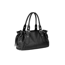 Damen Schultertasche "Bergamo", Collezione Alessandroschwarz, Leder, Taschen, aus echtem Leder, Made in Italy