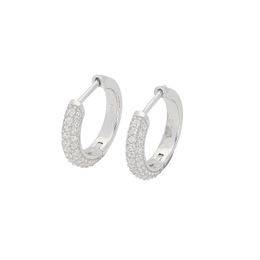 Paar Creolen Vivance "Zirkonia", silber (silber 925), Ohrringe, Damen, Silber 925 (Sterlingsilber)