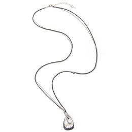 Lange Kette Firetti "Halsschmuck schwarz wei&szlig; Optik", schwarz (metallfarben, schwarz), Halsketten, Damen, Metall, L: 84,5