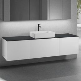 neoro n50 M&ouml;belanlage B: 200 cm mit 3 Ausz&uuml;gen, Waschtisch B: 58 cm wei&szlig; matt,, BN0065WM+BN0432WM+2#BN0431WM+BN0406BM,