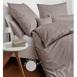 Bettw&auml;sche Janine "Interlock-Jersey59000 3", braun (vulkan), B/L: 155cm x 200cm, 1 Stk., 1 Stk., Interlock-Jersey, B/L: 80cm x 80cm, Interlock-Jersey, Obermaterial: 100% Baumwolle, Bettw&auml;sche, Bettw&auml;sche, mit Reissverschluss