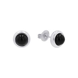 s.Oliver Damen Paar Ohrstecker "Schmuck Geschenk", 9mm, Edelstahledelstahlfarben, schwarz, schwarz, Edelstahl, Ohrringe, mit Achat