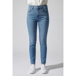 Skinny-fit-Jeans Calvin Klein Jeans "HGH RS SKNNY ANKL JN", Damen, Gr. 28, N-Gr, wildwood, Denim/Jeans, Obermaterial: 80% Baumwolle, 12% Polyester, 6% Elastomultiester, 2% Elasthan, unifarben, lang, Jeans, Mit G&uuml;rtelschlaufen
