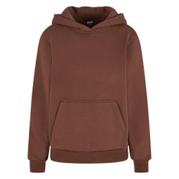 Kapuzenpullover Urban Classics "Urban Classics Ladies Fluffy Hoody", Damen, Gr. XL, chocolatebraun, 70% Baumwolle, 30% Polyester, unifarben, normal, ohne Ausschnitt, Pullover Kapuzenpullover