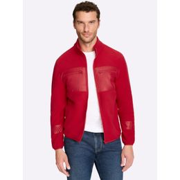 Marco Donati Herren Fleecejacke mit 4 Taschen, rot, Gr&ouml;&szlig;e 44/46