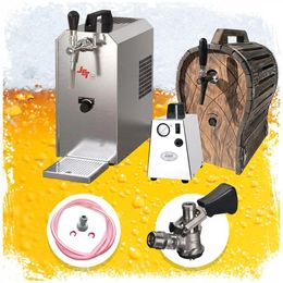 ich-zapfe Komplett Set - Zapfanlage JET 30 Bierkoffer, Bierzapfanlage, Durchlaufk&uuml;hler 1-leitig Trockenk&uuml;hler, bis zu 35 Liter/h mit Holzfass