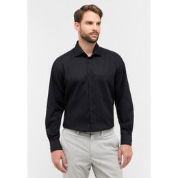 Langarmhemd Eterna "COMFORT FIT", Herren, Gr. 44, Normalgr&ouml;&szlig;en, schwarz, Popeline, 100% Baumwolle, normal, Manschette, Hemden, NON IRON (b&uuml;gelfrei)