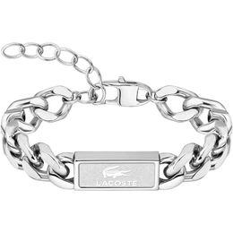 Panzerarmband Lacoste "BACKHAND", silber (edelstahlfarben), Armb&auml;nder, Herren, 19cm, Edelstahl, Panzerarmband
