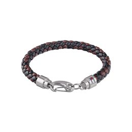 Armband Tommy Hilfiger "Schmuck Edelstahl Armschmuck Lederarmband", bunt (edelstahlfarben, blau, rot, wei&szlig;, braun), Armb&auml;nder, Herren, 22cm, Edelstahl Leder, Edelstahl, Leder, Armband, mit Emaille