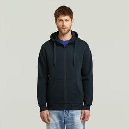G-Star Raw Kapuzensweatjacke G-STAR "Premium Basic Hooded Zip Sweater", Herren, Gr. M, salute, angeraute Sweatware, Obermaterial: 55% Baumwolle, 45% Polyester, unifarben, normal normal, Rundhals, Rippb&uuml;ndchen, Sweatjacken