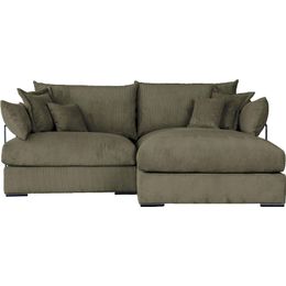 Ecksofa Home Affaire, B:247cm T:187cmkhaki, 100% Polyester, Wohnzimmer, Sofas, "Casa XXL L-Form, Breite 247 cm", Mega-Sofa, Cord oder