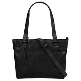 SPIKES & SPARROW Shopper SPIKES & SPARROW, Damen, Gr. B/H/T: 37cm x 27cm x 8cm onesize, schwarz, Leder, vintage, Taschen Shopper, echt Leder