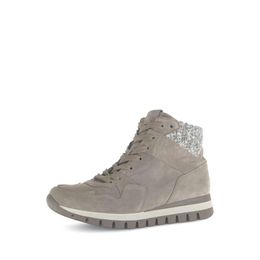 Sneaker Gabor "Sneaker high Materialmix Leder/Lederimitat", Damen, Gr. 40, grau, Schuhe Sneaker