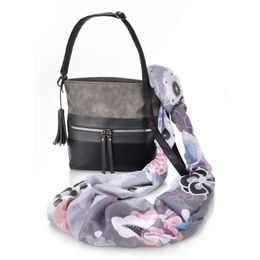 WITT Damen Handtasche mit Schal, grau, Gr&ouml;&szlig;e 0