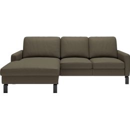 Ecksofa Home Affaire "Lecce, L-Form, Federkernpolsterung, Breite 224 cm", light, braun, B:224cm H:86cm T:164cm, 100% Polyester, Sofas, Ecksofa, inkl. saugroboterfreundliche H&ouml;he & schmale Armlehnen