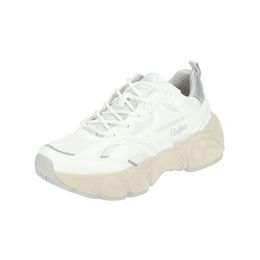 Buffalo Damen Sneaker "Buffalo Sneaker Lederimitat/Mesh", Gr. 41wei&szlig;, grau, Lederimitat, Textil, Schuhe