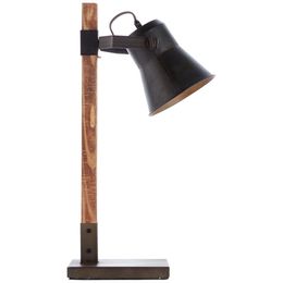 Brilliant Tischleuchte "Plow", schwarz (schwarz stahl, holz), 1, H: 55cm, 1 Stk., Leuchten, Tischlampe schwarz stahl/holz, Tischleuchte