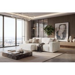 Schlafsofa Home Affaire, B:250cm H:82cm T:143cmcream, 92% Polyester, 8% Nylon, Wohnzimmer, Sofas, "Noord Schlafecksofa, Breite 250 cm", Cord,