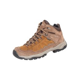 Wanderschuh Meindl "Meindl Nebraska Lady Mid GORE-TEX", Damen, Gr. 41, Normalschaft, braun, Nubukleder, Schuhe Wanderschuh, GORE-TEX &ndash; Winddicht, wasserdicht und atmungsaktiv