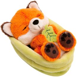 Kuscheltier Nici "Sleeping Pets GREEN, Fuchs mit Blatt 12 cm schlafend im K&ouml;rbchen gr&uuml;n", orange, Pl&uuml;schfiguren, KinderB:8cm H:8cm L:12cm, Kuscheltier, B:8cm H:8cm L:12cm