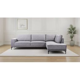 Ecksofa OTTO HOME "OLAND L-Form, B: 289 cm, Skandi-Design", grau (hellgrau), B:289cm H:85cm T:210cm, Struktur weich (100% Polyester);Luxus-Microfaser (100% Polyester);Webstoff (100% Polyester), Sofas, Ecksofa, Struktur, Flachgewebe, Luxus-Microfaser, Boucle