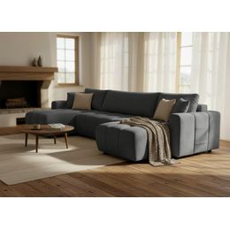Wohnlandschaft OTTO HOME, B:311cm H:80cm T:52cmanthrazit, Sofas, "YLVAA U-Form, 311 cm - Schlafsofa", Schlaffunktion (132/269), Boxspring,