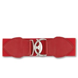 Bernd G&ouml;tz Tailleng&uuml;rtel BERND G&Ouml;TZ "Tailleng&uuml;rtel mit Stretch und gro&szlig;er silberner Ringschlie&szlig;e", Damen, Gr. 65, rot, Kunstfaser, G&uuml;rtel