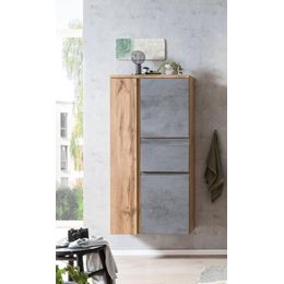 Midischrank Welltime "S&ouml;lden", grau (oxid beton), B:65cm H:130cm T:35cm, MDF, Schr&auml;nke, Midischrank