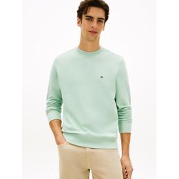 Sweatshirt Tommy Hilfiger "ESSENTIAL TERRY CREWNECK", Herren, Gr. M, crushed mint, Sweatware, Obermaterial: 100% Baumwolle, regular fit, Rundhals, Rippb&uuml;ndchen, Sweatshirts Sweatshirt