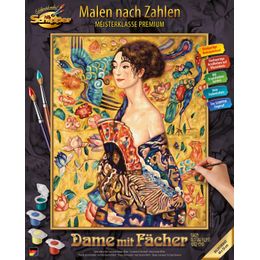 Malen nach Zahlen Schipper "Meisterklasse Premium - Dame mit F&auml;cher", bunt, Malvorlagen, KinderB:41cm H:52cm, Made in Germany, B:41cm H:52cm