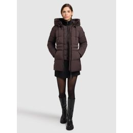 Steppjacke Khujo "MATLA", Damen, Gr. M, moody plum, 100% Polyester, unifarben, eingesetzt elastischer Bund mit Windstopper, Jacken Steppjacke