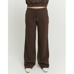 Sweathose Tally Weijl "SPACOWIBY", Damen, Gr. 34, N-Gr, chocolate nugget, Sweatware, Obermaterial: 65% Baumwolle, 35% Polyester, unifarben, lang, Hosen Sweathose, Baumwollmischung, weit