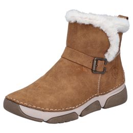 Rieker Damen Winterboots, Gr. 42natur, sanftes wei&szlig;, Lederimitat, Textil, Schuhe, Winterstiefelette, Rei&szlig;verschluss-Boots mit Zierschnalle