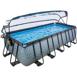 Framepool EXIT "inkl. multifunktionaler Poolabdeckung", grau, B:250cm H:122cm L:540cm, Schwimmbecken, BxLxH: 250x540x122 cm, mit Sandfilterpumpe & Sicherheitsleiter