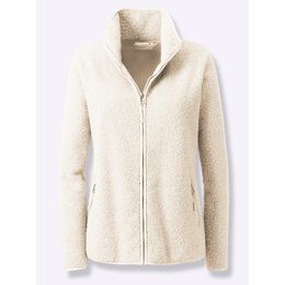 Fleecejacke Casual Looks, Damen, Gr. 36, beige (champagner), 100% Polyester, unifarben, Jacken Fleecejacke