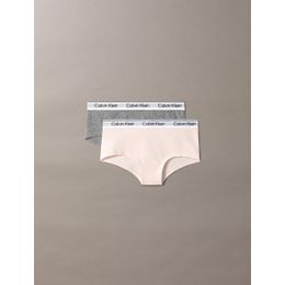 M&auml;dchen Hipster "2PK SHORTY", Calvin Klein Underwear, Gr. 164rosa, grau, Jersey, Obermaterial: 95% Baumwolle, 5% Elasthan, unifarben, Unterhosen, Mit