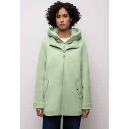 Steppjacke Street One, Damen, Gr. 42, bright pistachio, Stoff, Obermaterial: 73% Polyester, 21% Viskose, 6% Elasthan; Futter: 100% Polyester; Kapuze: 100% Polyester, unifarben, comfort fit normal, ohne Ausschnitt, normaler Saum, Jacken Steppjacke, mit Kapuze