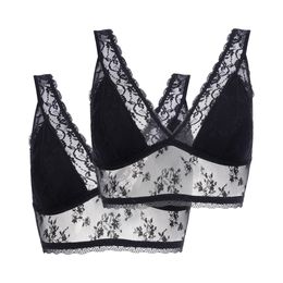 Bralette Dorina "Lana Essential Lace", Damen, Gr. S, N-Gr, schwarz, schwarz, Spitze, Obermaterial: 90% Polyamid, 10% Elasthan, BHs Bralette, mit Spitze, bequem, weich, breite Tr&auml;ger, leicht transparent