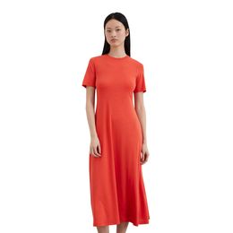 Marc O'Polo Jerseykleid MARC O'POLO "aus OCS Blended TENCEL&trade; Modal", Damen, Gr. M, Normalgr&ouml;&szlig;en, rot (m323), Obermaterial: 48% Modal, 47% Baumwolle, 5% Elasthan, unifarben, slim fit ca. Mitte Knie, Rundhals, normaler Saum, Kleider Jerseykleid