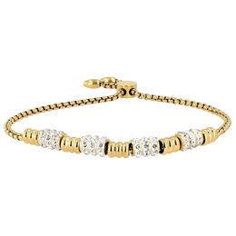 Adelia&acute;s Armband ADELIA&acute;S "Damen Armband aus Edelstahl mit Strass Steinchen 24 cm", gold, Armb&auml;nder, Damen, 24cm, Edelstahl, Armband, Ideal als Geschenk &ndash; dezent und elegant
